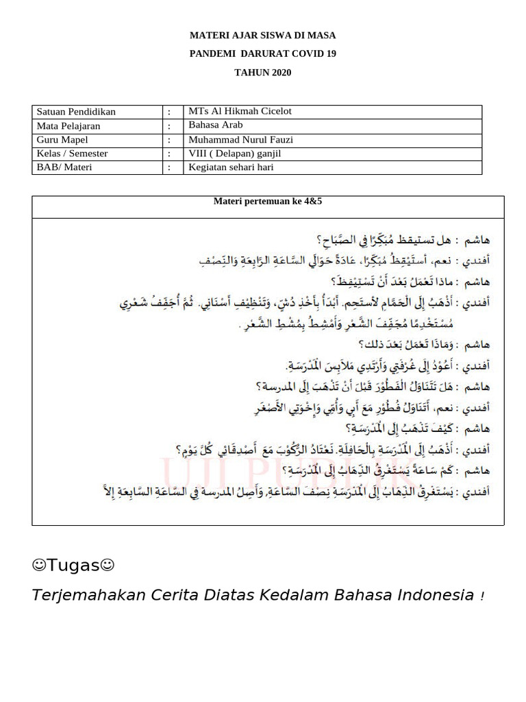 Materi Ajar Siswa Barab Kelas 8 Pertemuan 4&5 | PDF