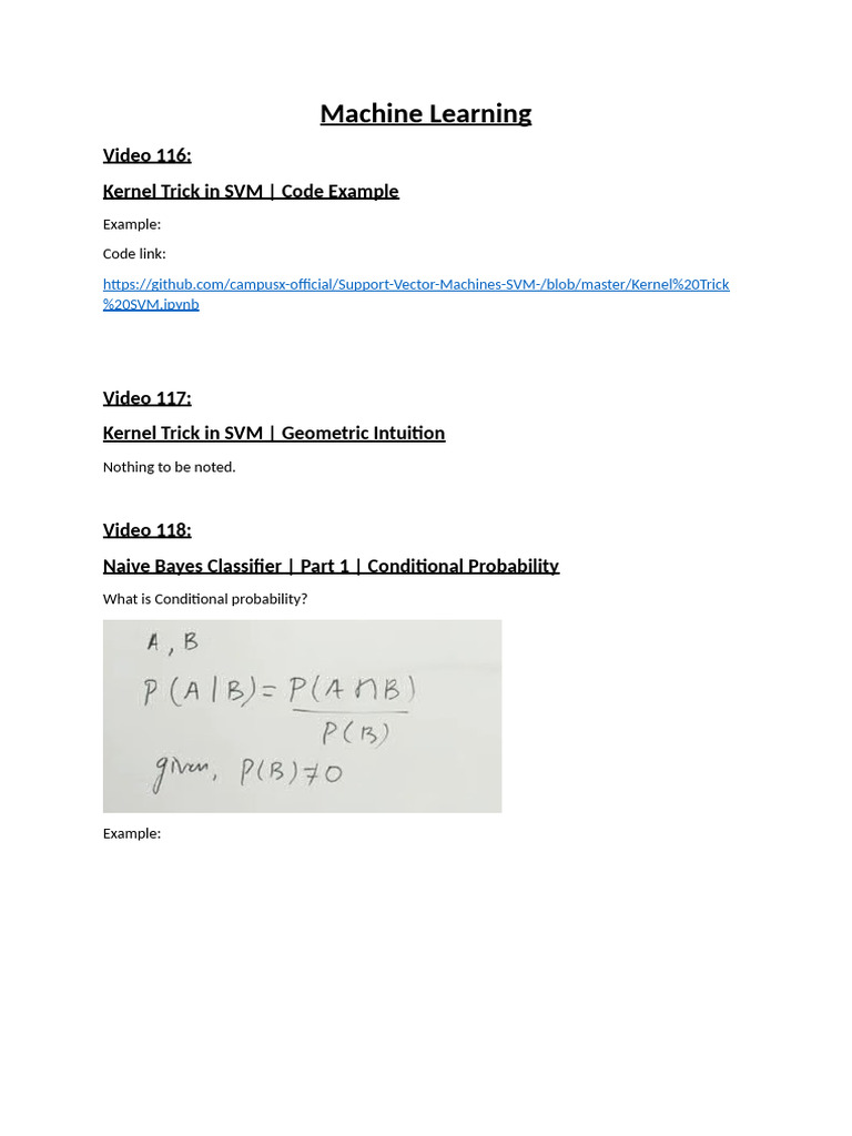 Machine Learning: Video 116: Kernel Trick in SVM - Code Example | PDF