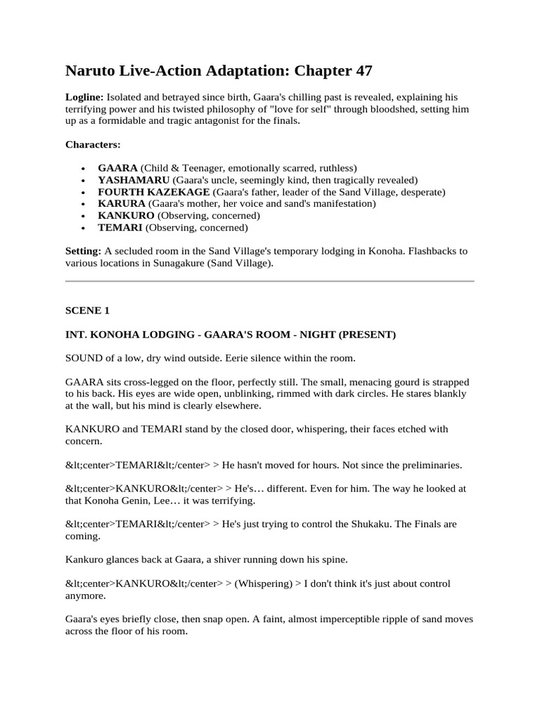 Naruto Live Action Adaptation - Chapter 47 | PDF
