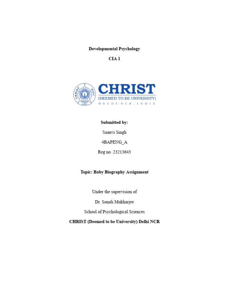 Developmental Psychology CIA1.Docx - Ppft | PDF | Pregnancy | Childbirth