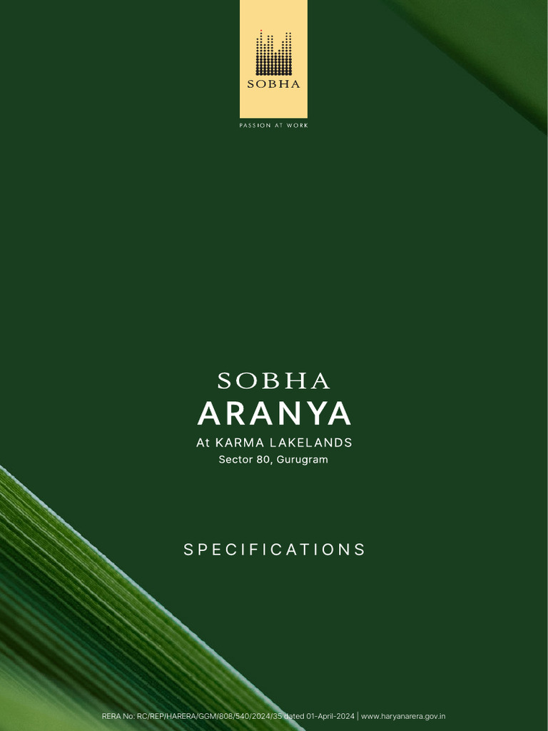 SOBHA Aranya - Specifications | PDF | Tile | Door