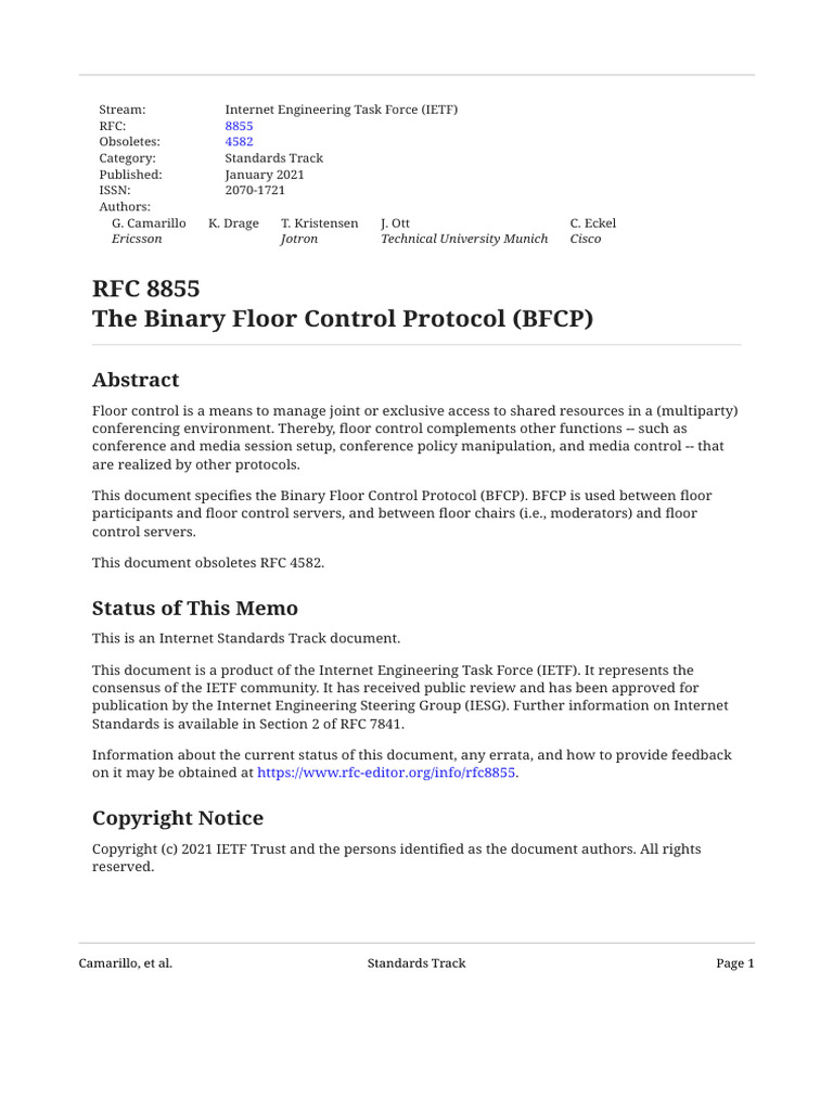 Rfc 8855 | PDF | Computer Network | Computer Science