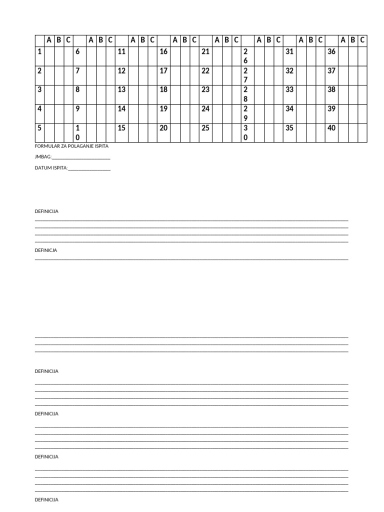 Formular Ispit | PDF