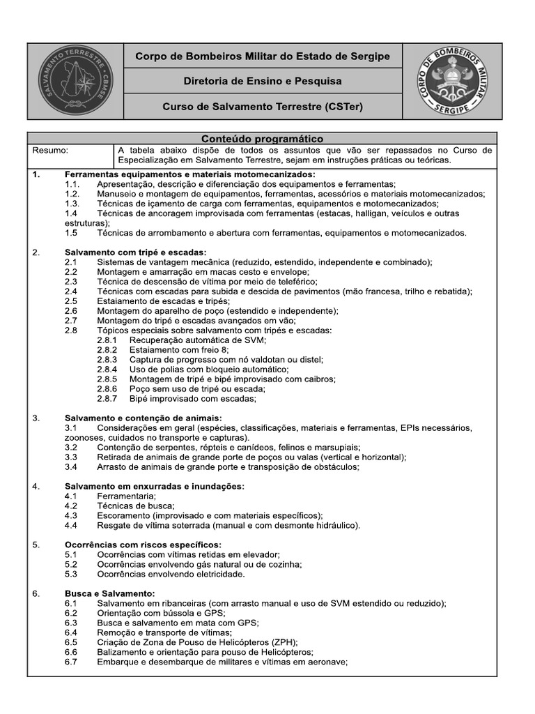 Ementa - PDF SALVAMENTO TERRESTRE | PDF