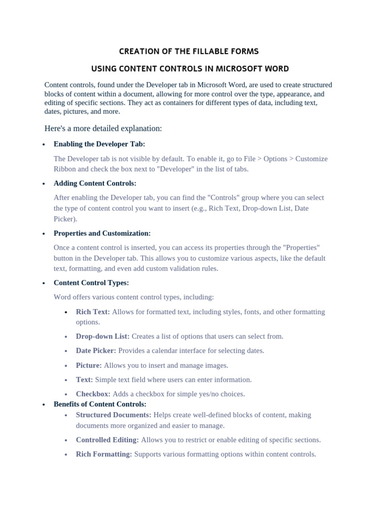Creation of The Fillable Forms | PDF