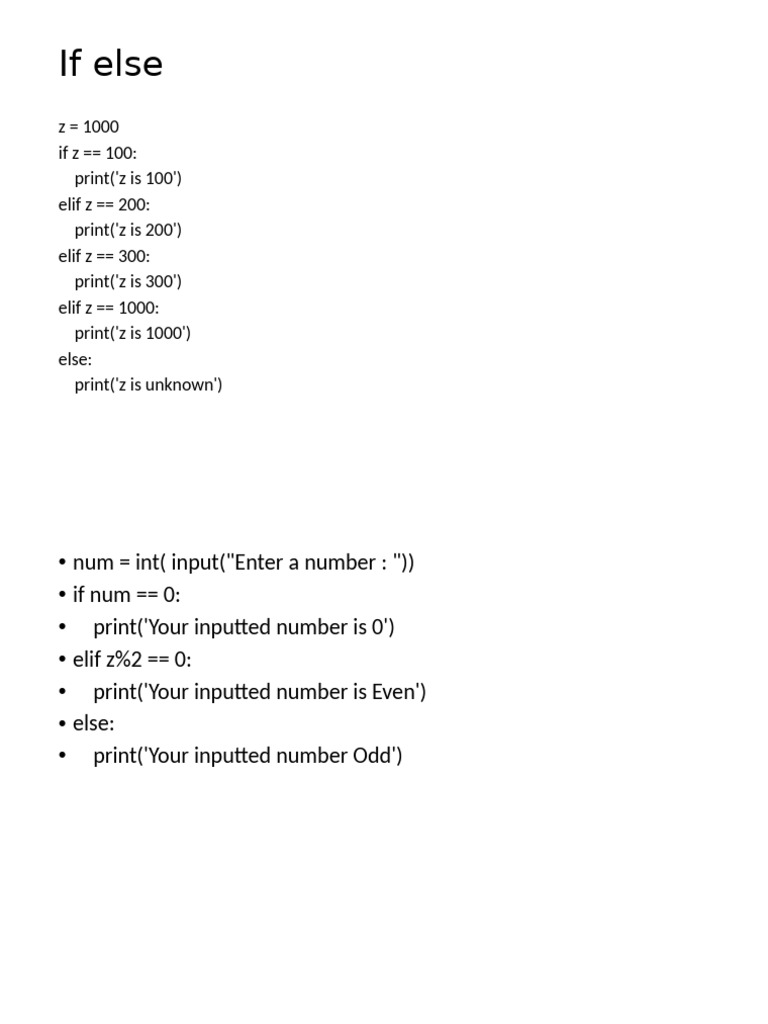 If Else Examples Python | PDF