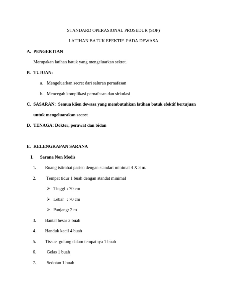 Sop Batuk Efektif | PDF