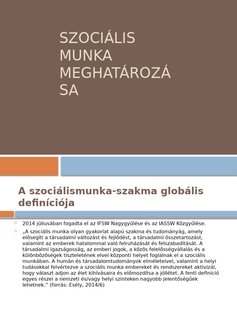 2-Szociális Munka Meghatározása | PDF