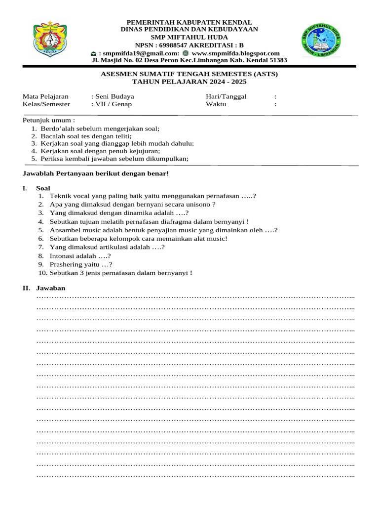 SOAL - ASTS - 25 Kelas 7 | PDF