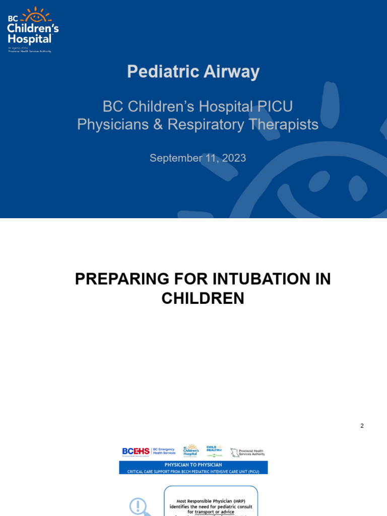 Airway-BC Children's Hosptial PICU Pediatric Airway PowerPoint Edits ...