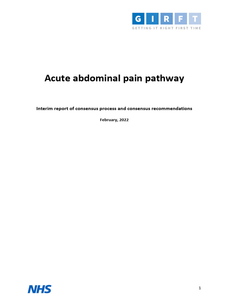Acute Abdominal Pain Pathway NHS Recommndations 1 | PDF | Analgesic | Opioid