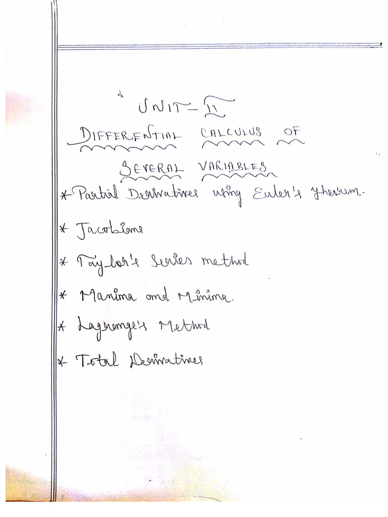 Maths Ii Unit I Notes Pdf