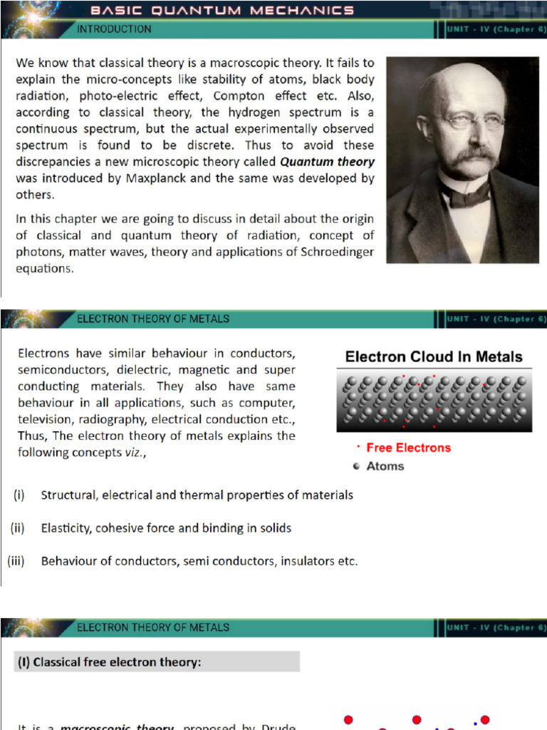 Unit IV Detail Basic Quantum Mechanics | PDF