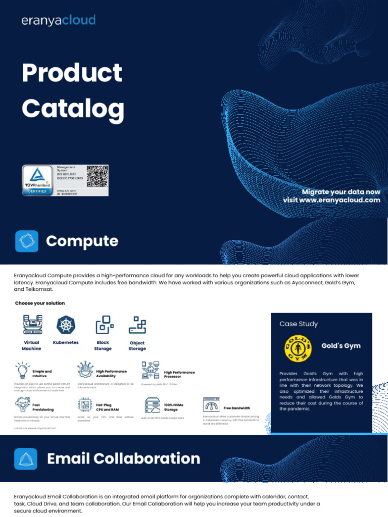 Eranyacloud Product Catalog | PDF | Cloud Computing | Backup