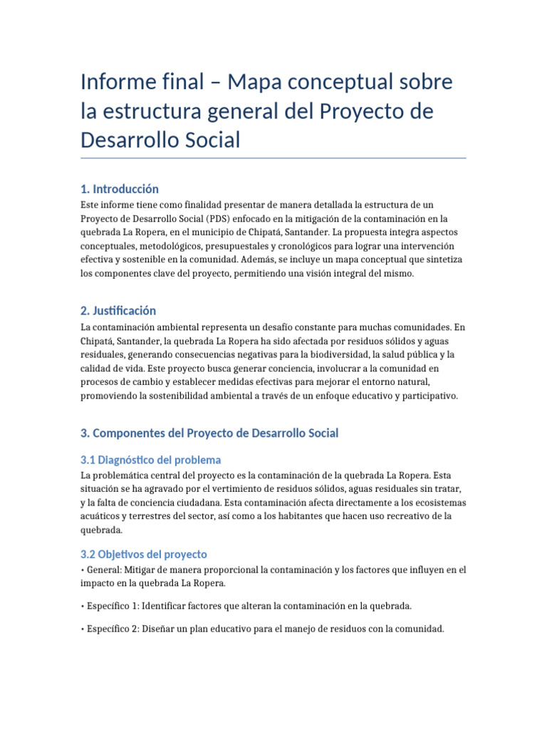 Informe Detallado Mapa Conceptual PDS Silvia Durango | PDF | Sustentabilidad | Residuos
