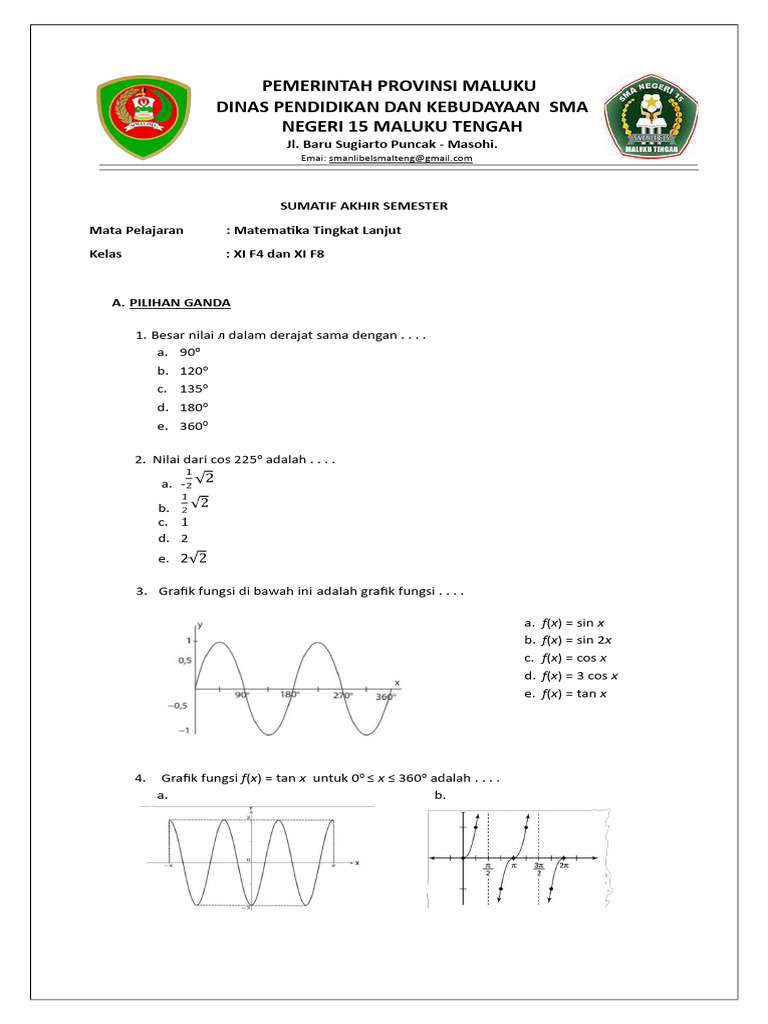 Soal Pas Kelas 11 F4 Dan F8 | PDF