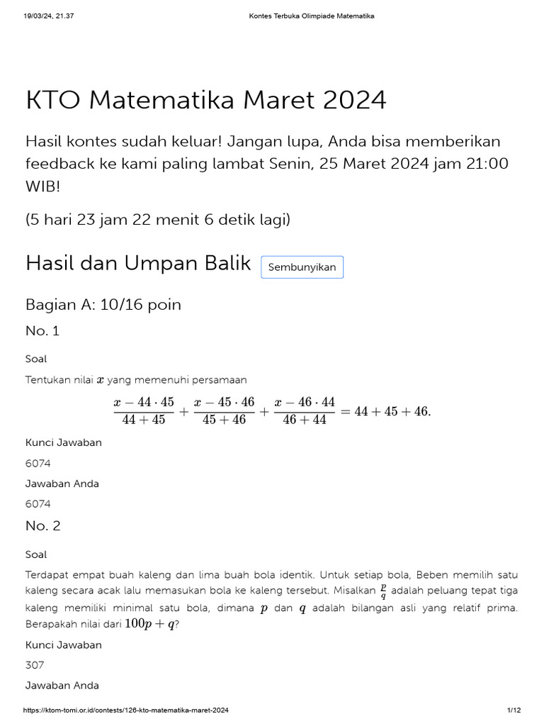 KTOM Maret 2024 | PDF
