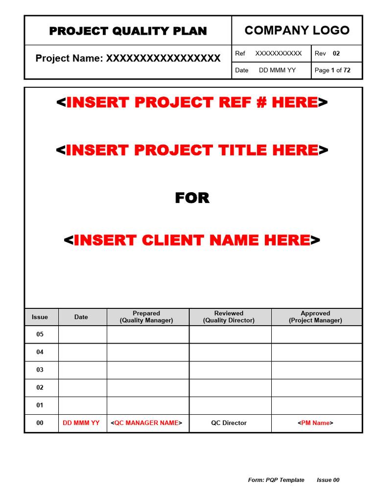 PQP Template-Rev.02 | PDF | Quality Management System | Quality Management