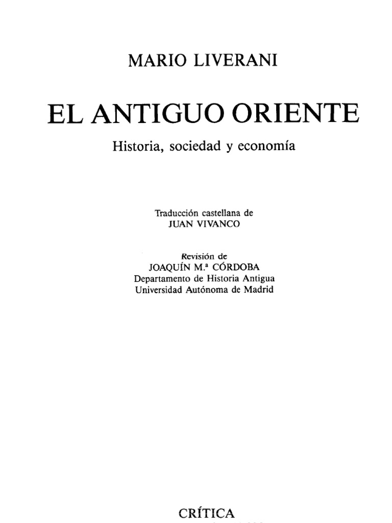 Mario Liverani - El Antiguo Oriente Historia Sociedad y Economia | PDF ...
