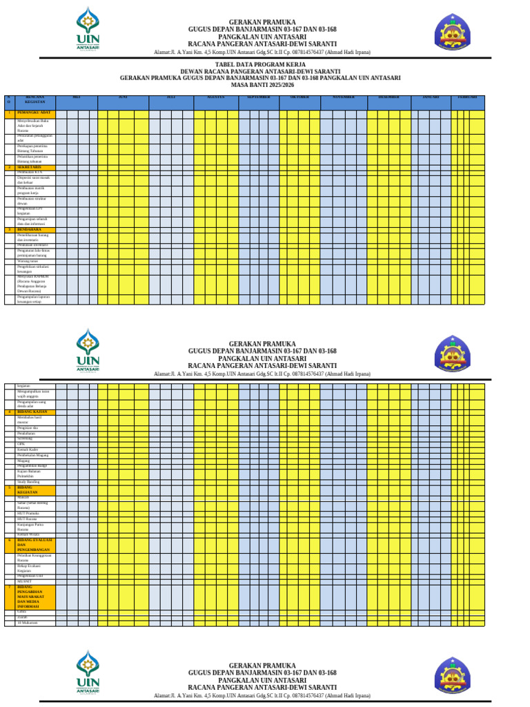 Rancangan Program Kerja Matrik | PDF