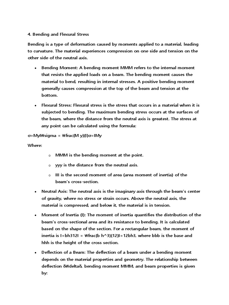 Flexural Stress and Bending Moments | PDF