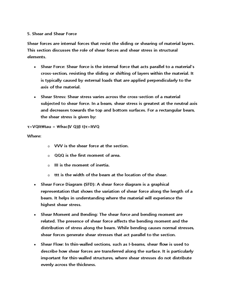 Shear and Shear Force | PDF