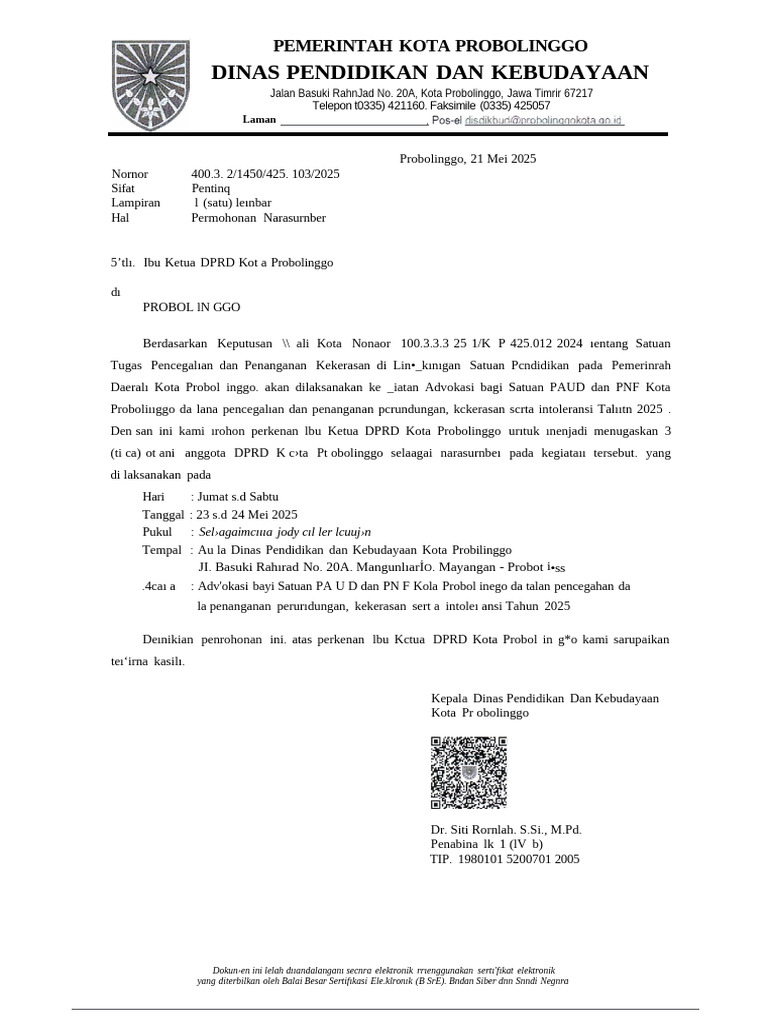 Permohonan Narsum (Dikbud) | PDF