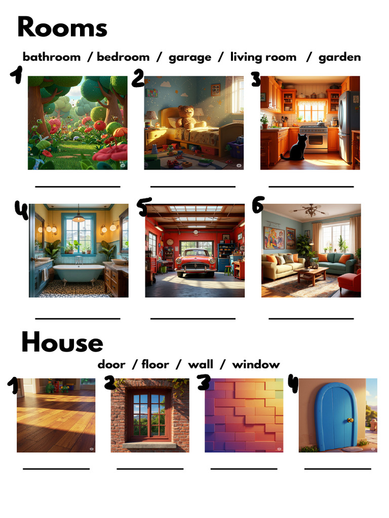 Go Getter 1 Unit 3 - Picture Dictionary House & Rooms Vocabulary | PDF