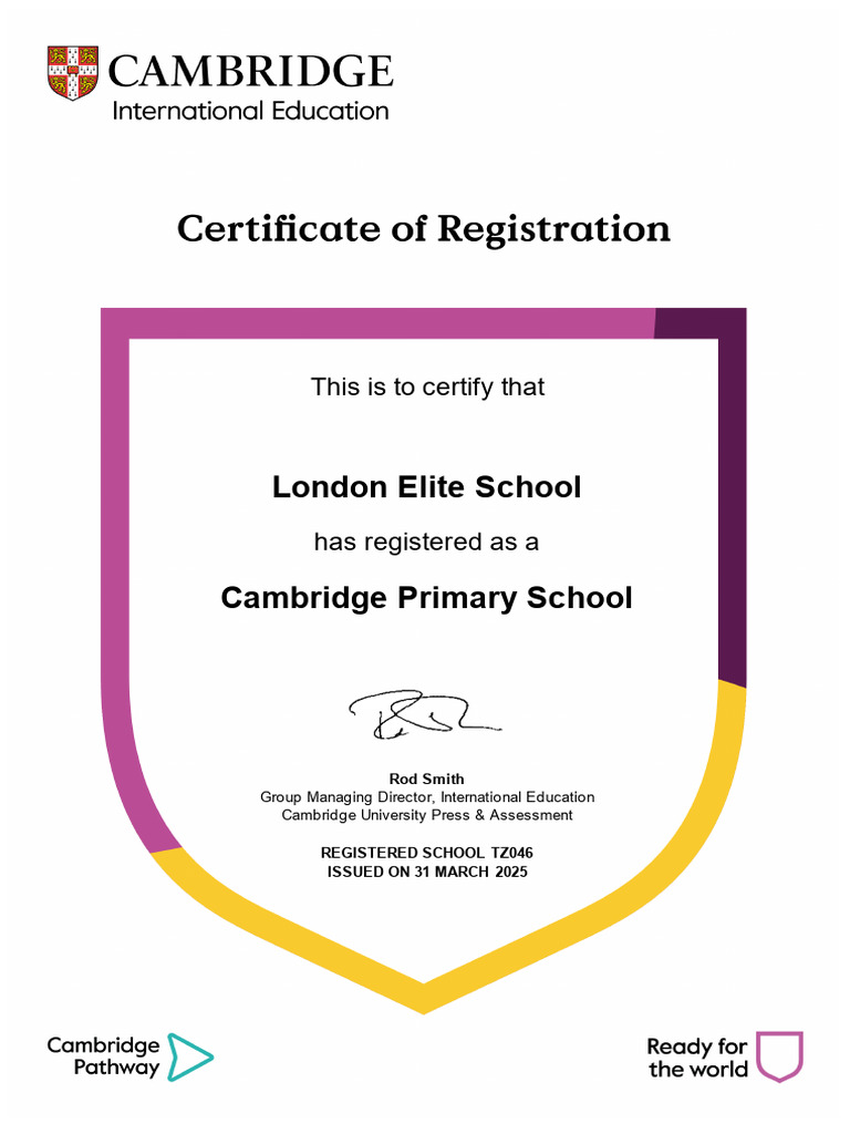TZ046 CIS Primary Certificate | PDF
