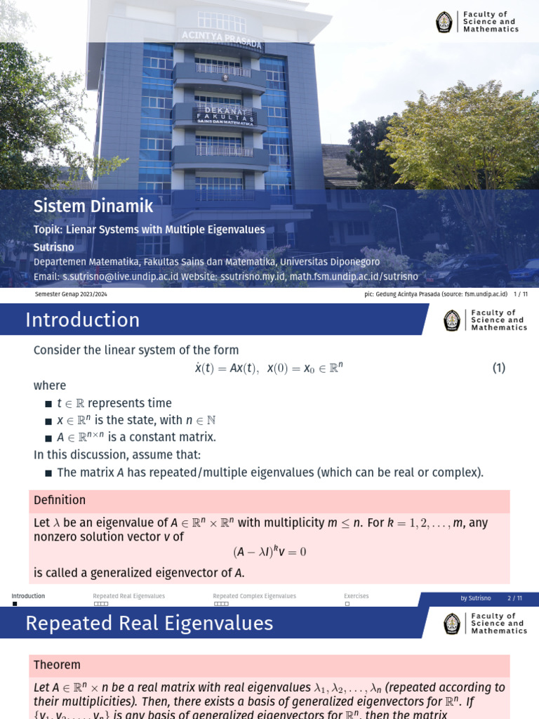 5 - LS With Complex Eigen Values | PDF | Eigenvalues And Eigenvectors | Operator Theory