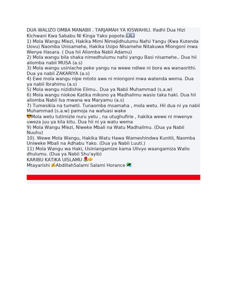 Dua Walizo Omba Manabii | PDF