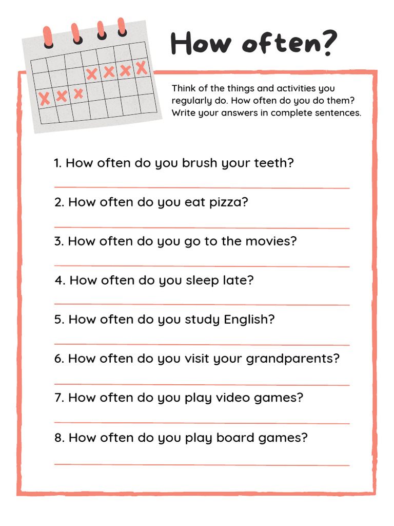 How Often Worksheet for Kids | PDF