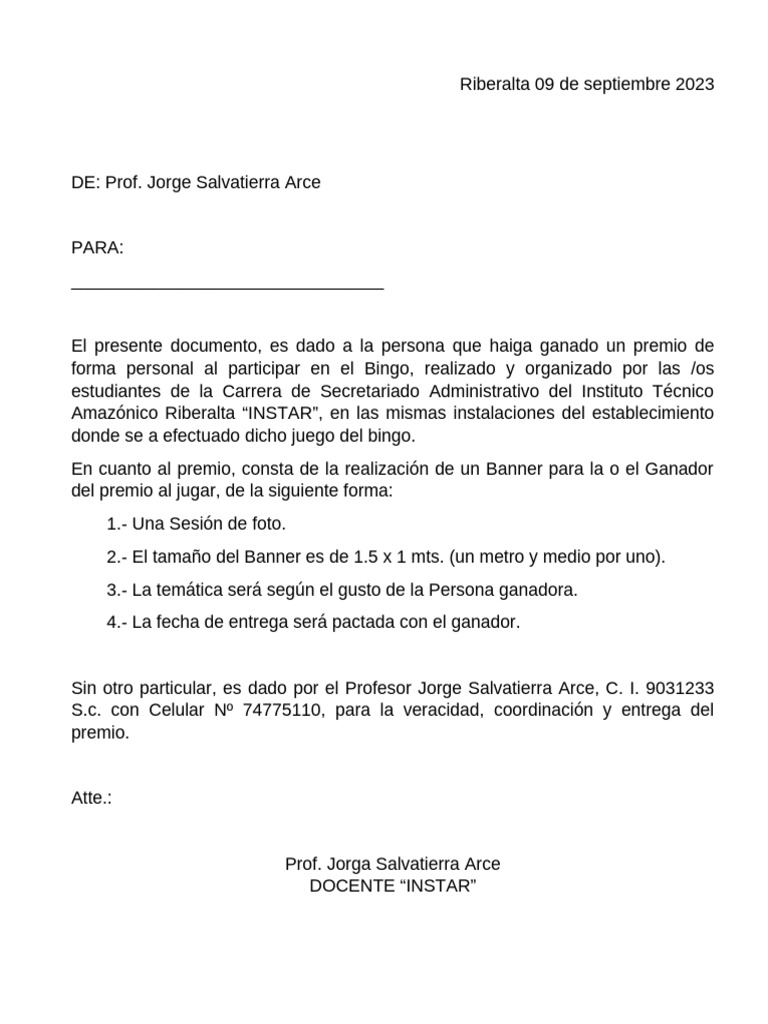 Riberalta 09 de Septiembre 2023 | PDF