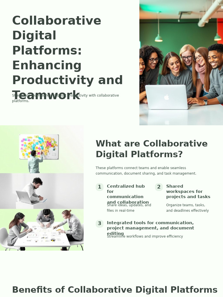 Collaborative Digital Platforms Enhancing Productivity and Teamwork | PDF | Information ...