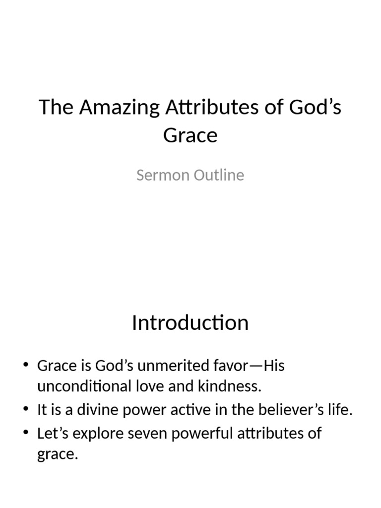 The Amazing Attributes of Grace Sermon | PDF