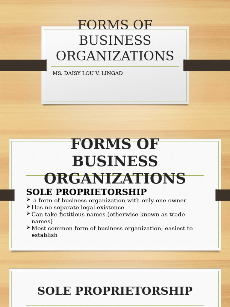 Lesson4 Forms of Business Organizations | PDF | Partnership | Corporations