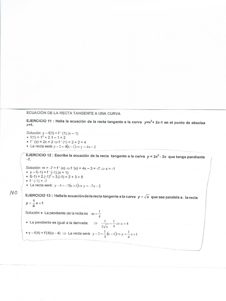 UD8 3EjerciciosTangente Crecimiento MaxMin | PDF