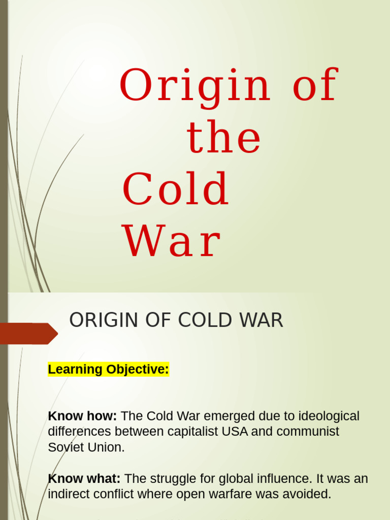 Origin of Coldwar-Ppt 1 | PDF