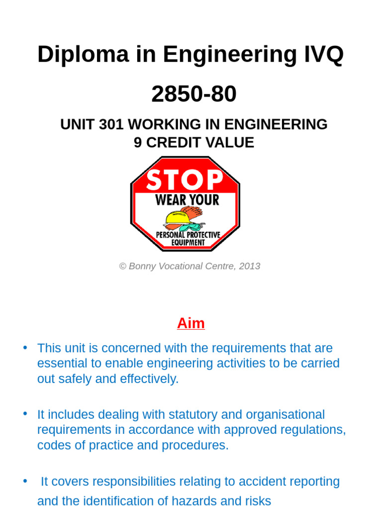 301 Presentation-1 Engineering | PDF | Occupational Safety And Health | Clean Air Act (United ...