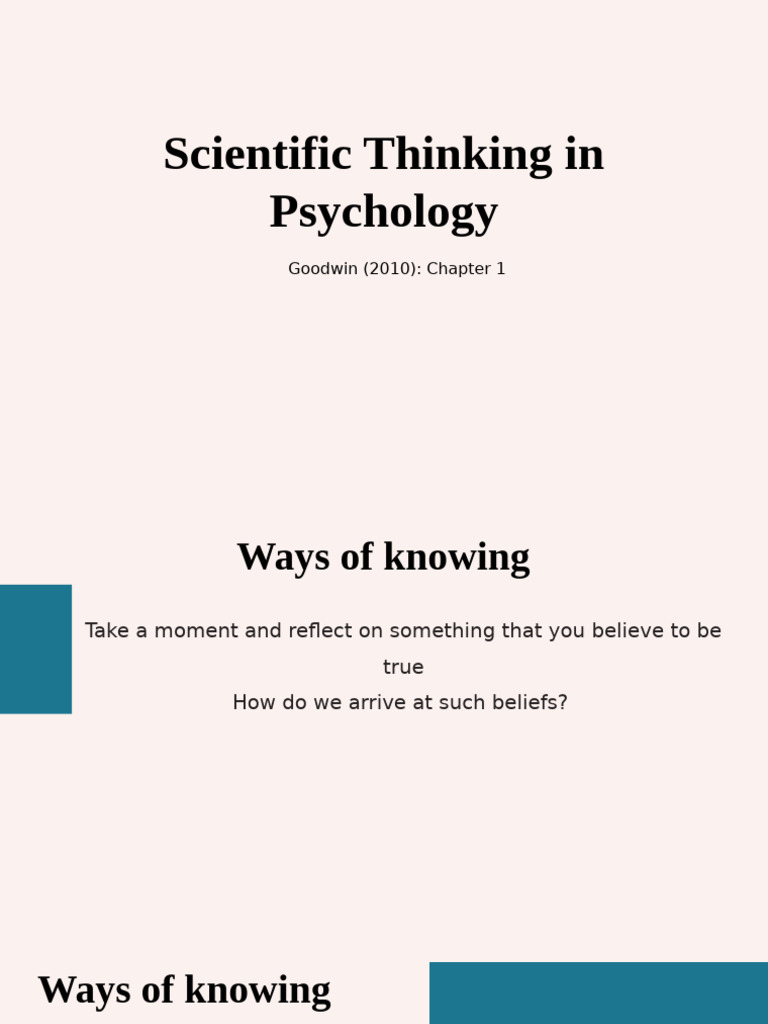 2 - Scientific Thinking in Psychology | PDF | Hypothesis | Science