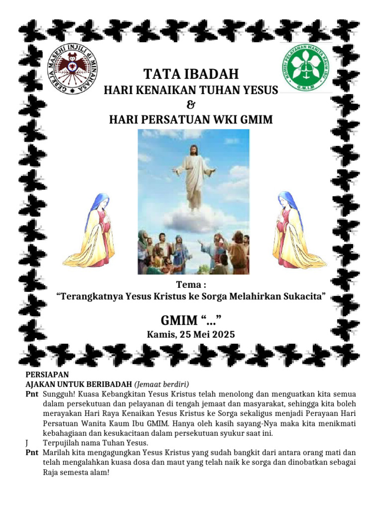 Tata Ibadah Kenaikan Tuhan Yesus & HAPSA | PDF