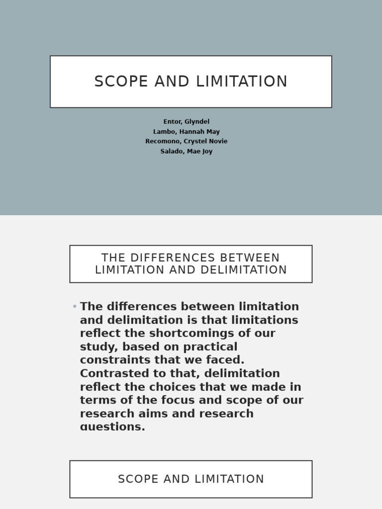 Scope and Limitation-Spa 10 | PDF | Nursing