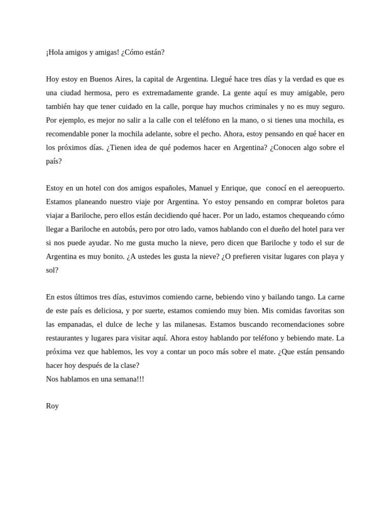 Roy Letter - Clase N°2 - Argentina | PDF