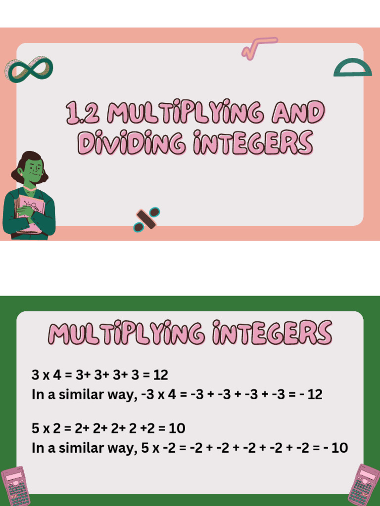 1.2 Multiplying and Dividing Integers | PDF