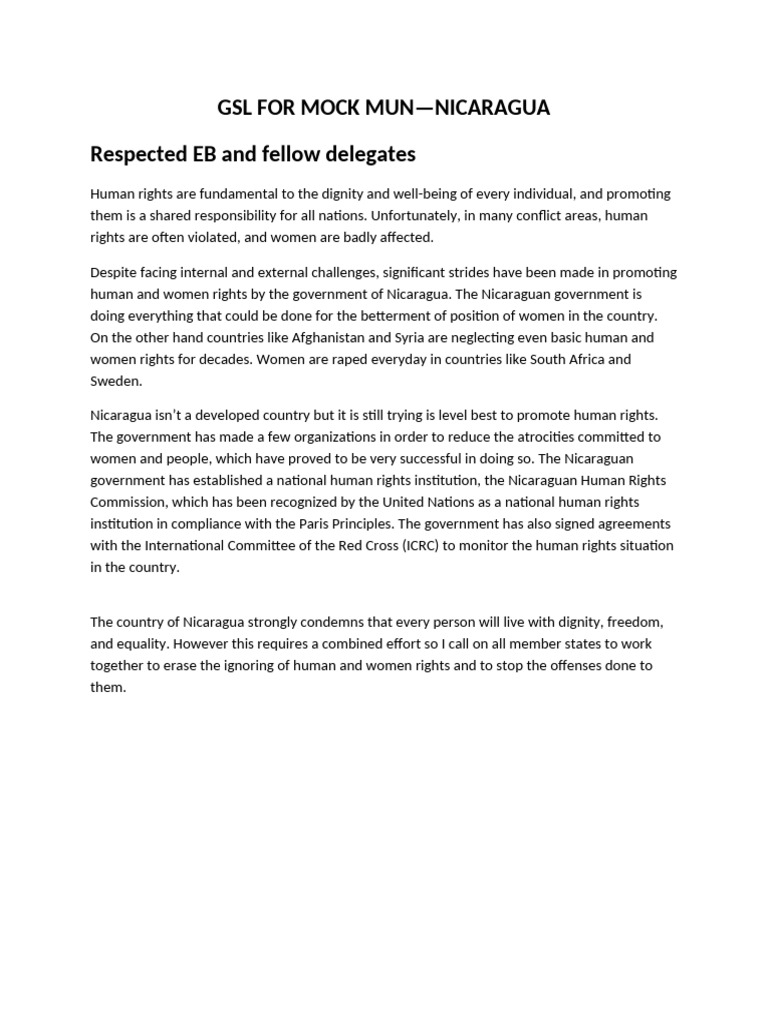 GSL For Mock Mun | PDF