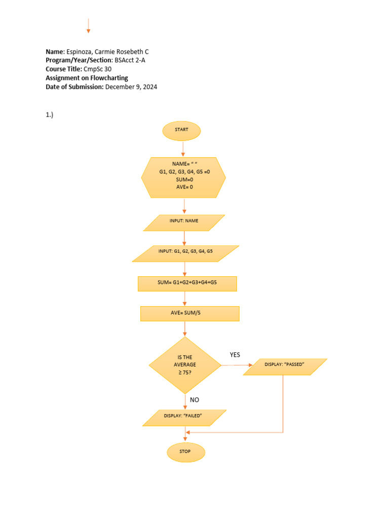 Espinoza_Carmie Rosebeth_Assignment_Flowchart | PDF