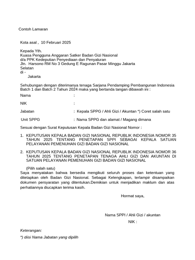 Surat SPPI | PDF