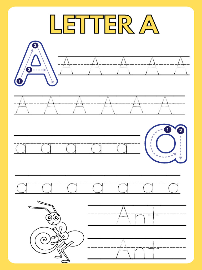 Worksheet Menebali Alfabet (A-Z) | PDF