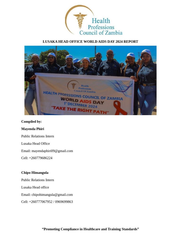 Lusaka World AIDS Day 2024 Report | PDF | Hiv/Aids | Lentiviruses