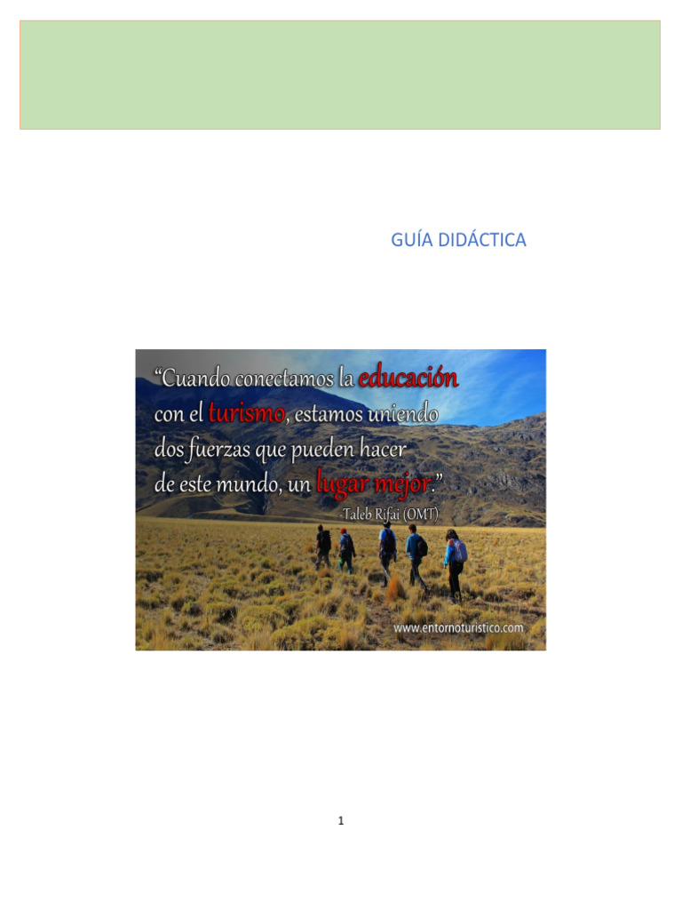 GUIA 10 introduccion al turismo (1) | PDF | Turismo | Transporte